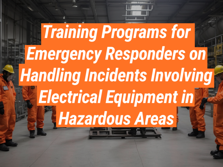 Training Programs for Emergency Responders: Handling Incidents in ...